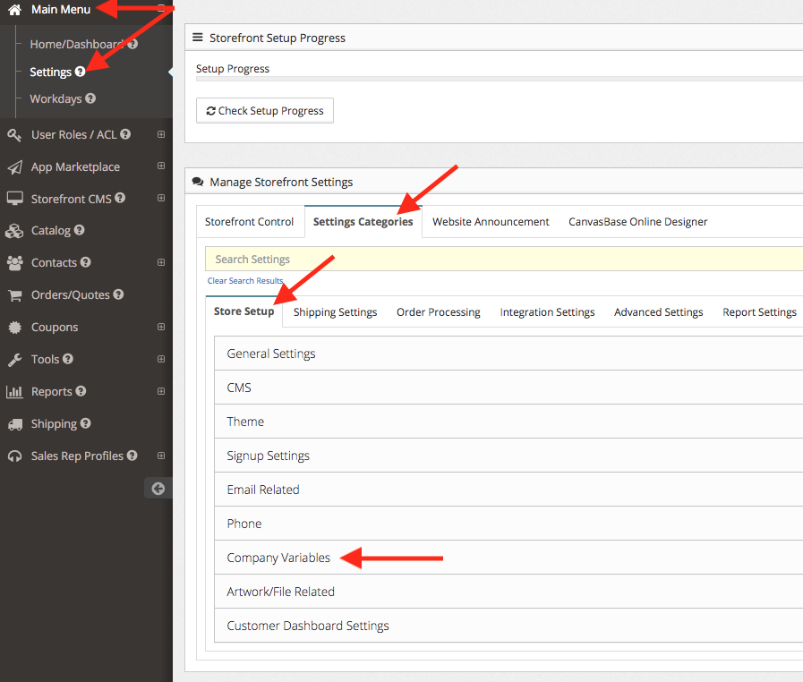 Edit / Change Company Variable